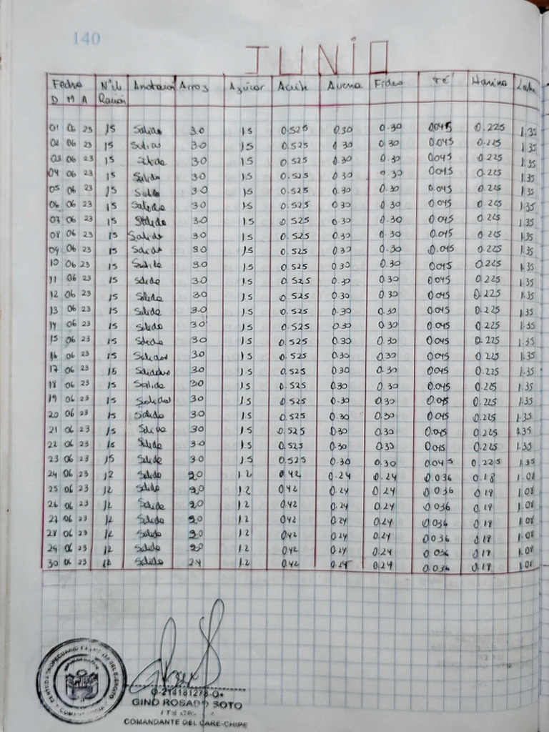 Registro Junio | PDF