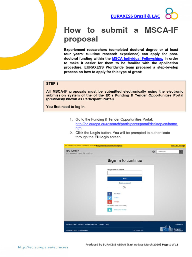 How To Submit A Msca If Proposal | Download Free PDF | Login | Password