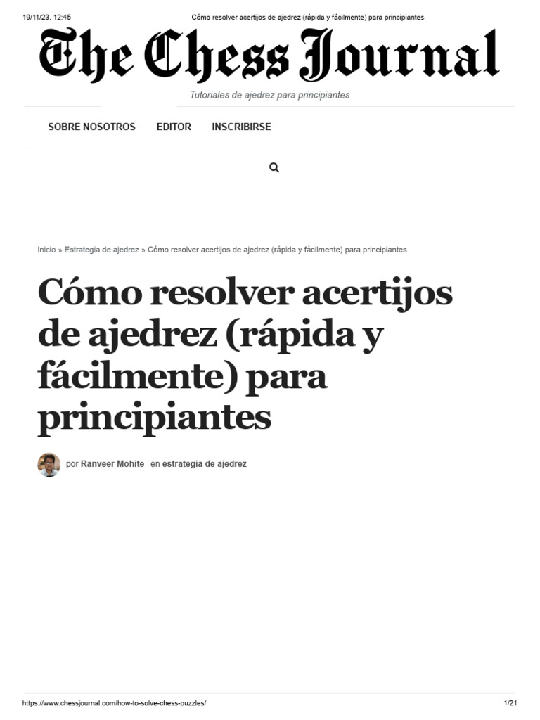 Cómo Resolver Acertijos de Ajedrez (Rápida y Fácilmente) para ...