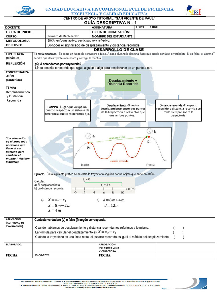 Guia 1 Fisca 1ro Bgu | PDF