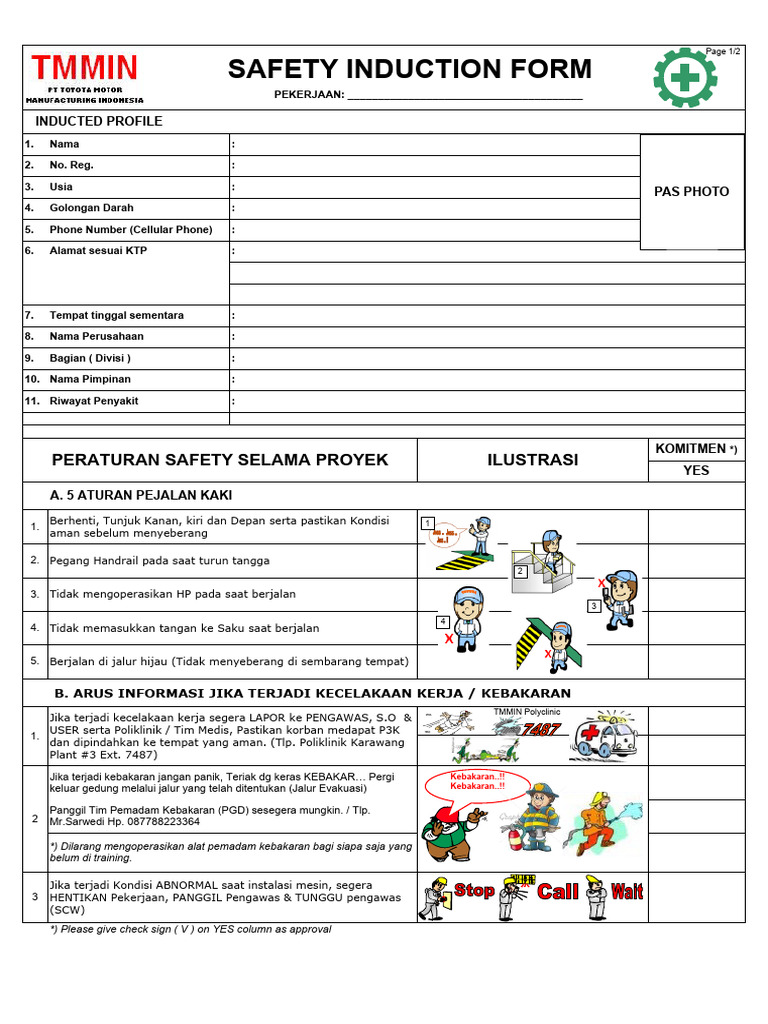 Form Induksi Kontraktor | PDF