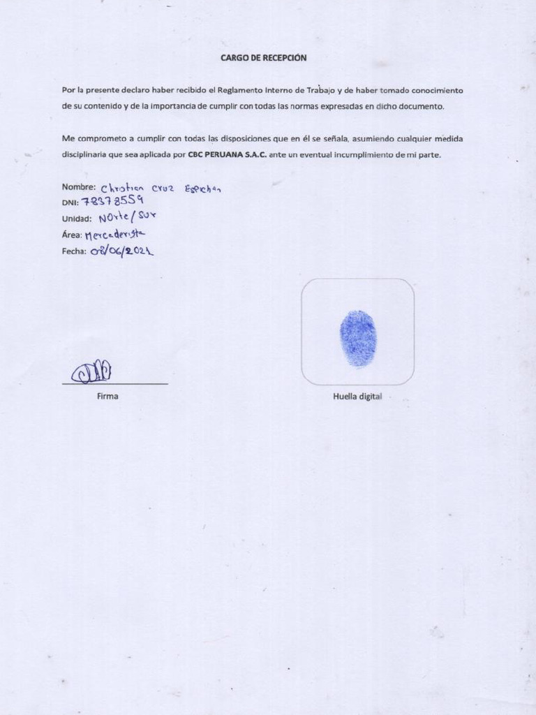 Cargo de Recepcion | PDF