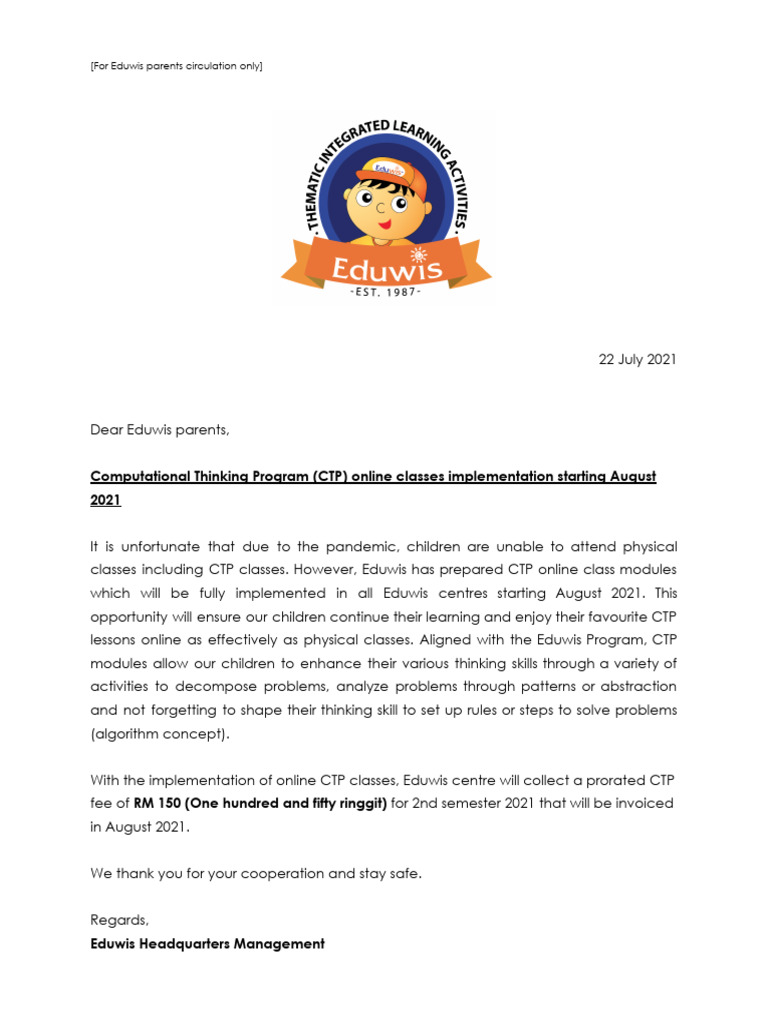 Eduwis CTP Online Classes Launch 2021 | PDF | Career & Growth