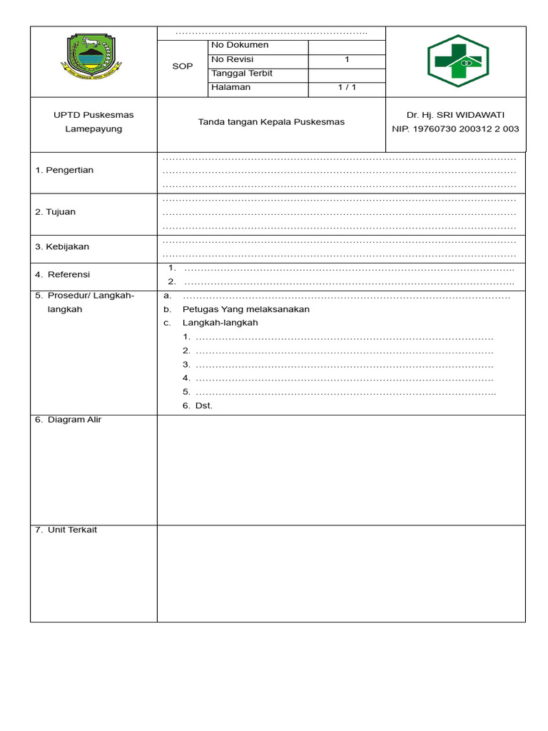 Master SOP Dan Daftar Tilik | PDF