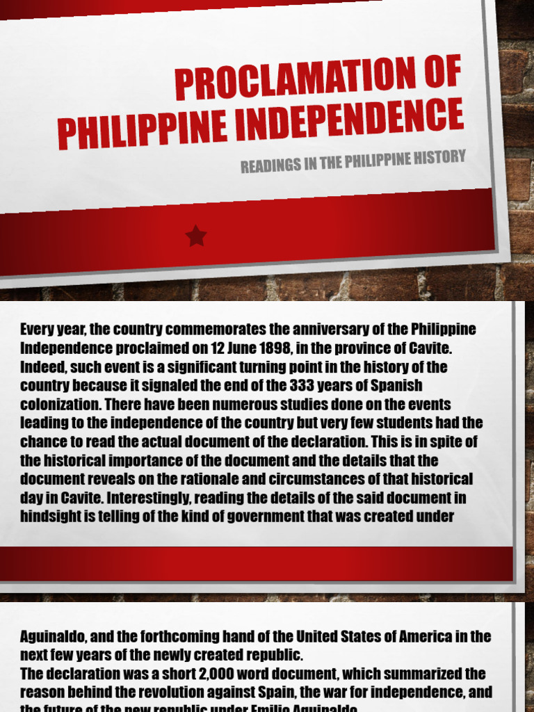 Proclamation of Philippine Independence | PDF | Philippines