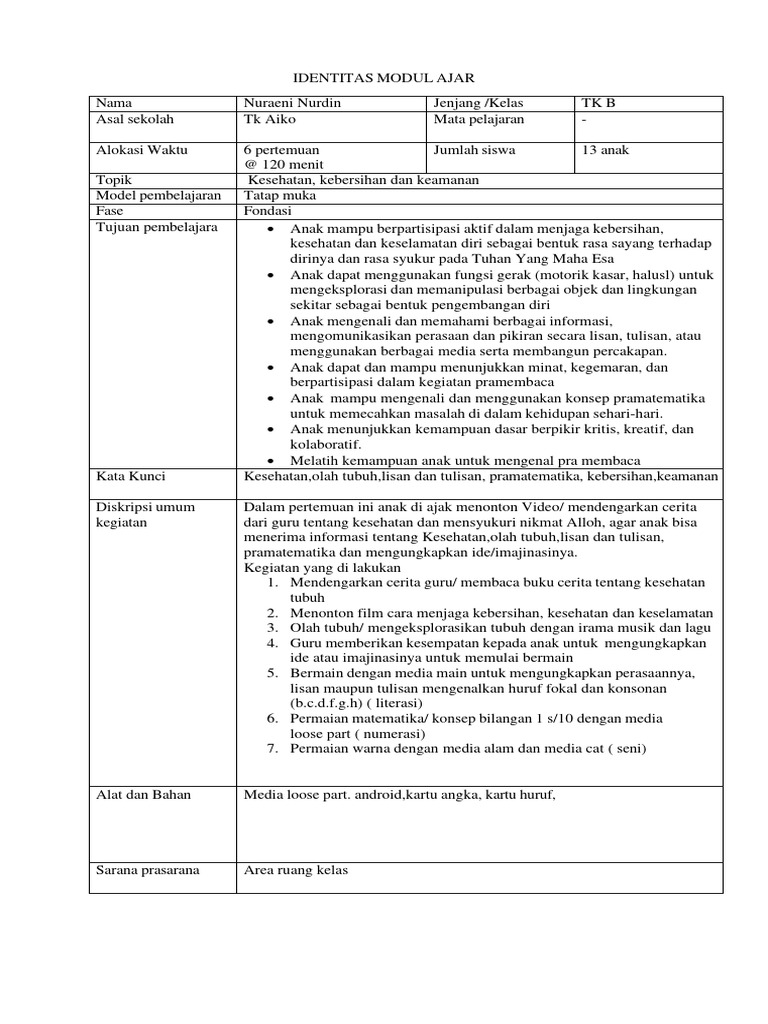 Modul Ajar Keamanan Kesehatan | PDF | Pengembangan Diri | Kesehatan Holistik