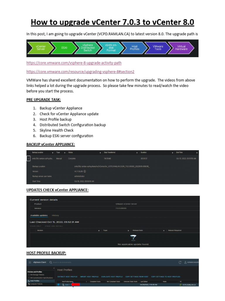 How To Upgrade Vcenter 7.0.3 To Vcenter 8 | PDF | Operating System Families | Software Engineering