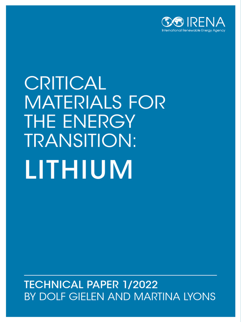 IRENA Critical Materials Lithium 2022 | PDF | Lithium | Electric Vehicle