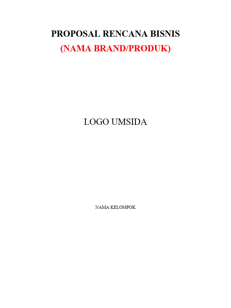 Susunan Proposal Business Plan | PDF | Karier & Perkembangan | Bisnis