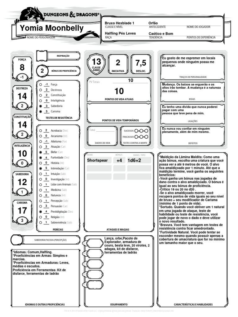 Ficha Duda D&d5e | PDF