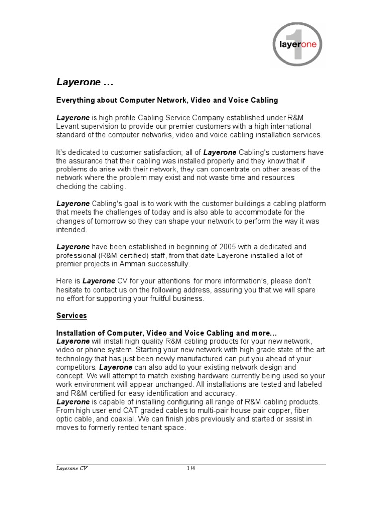 Layerone : Everything About Computer Network, Video and Voice Cabling | PDF | Closed Circuit ...
