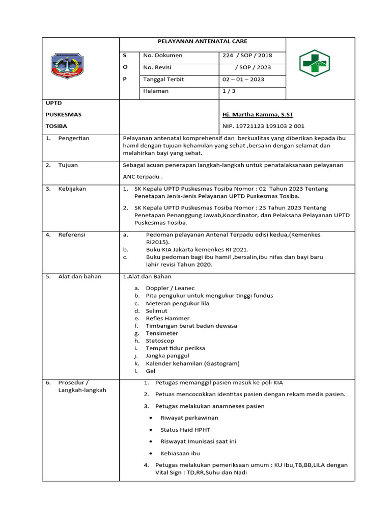 Anc Terpadu Sop | PDF