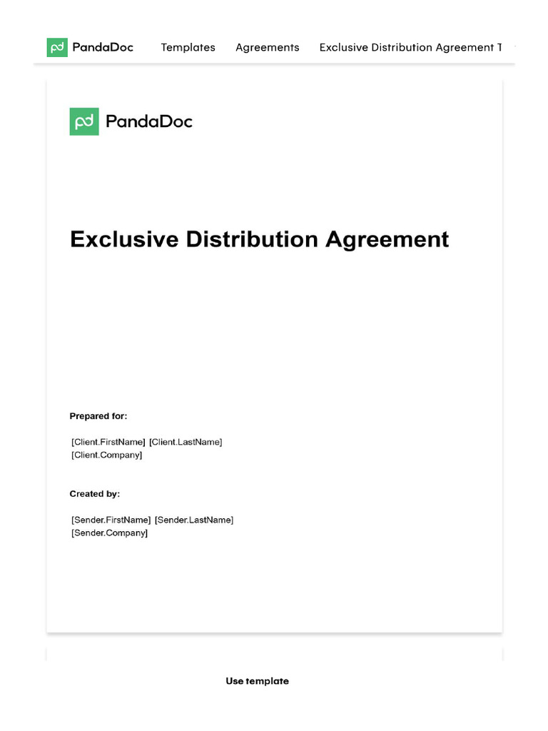 Exclusive Distribution Agreement - Template From PROFIT | PDF ...