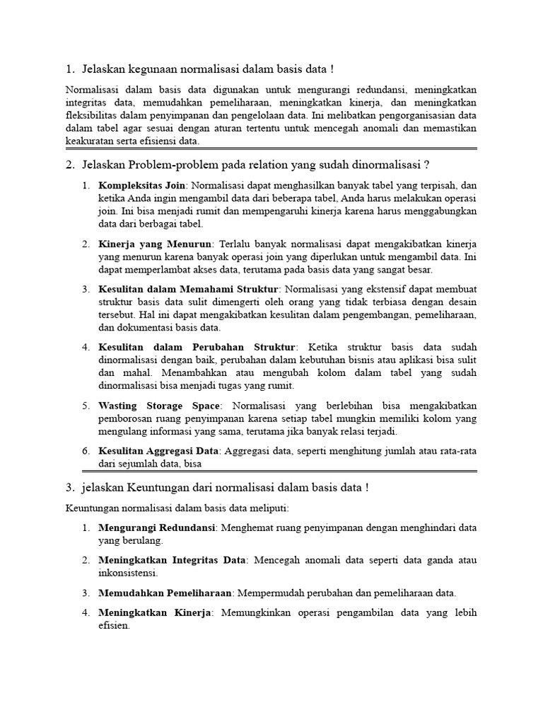 Perkuliahan Online 5 - Teknik Normalisasi - Basis Data (R. 01) | PDF Perkuliahan Online 5 - Teknik Normalisasi - Basis Data (R. 01) | PDF