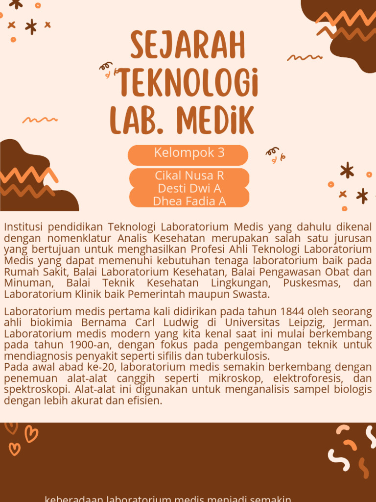 Sejarah Teknologi Lab. Medik | PDF