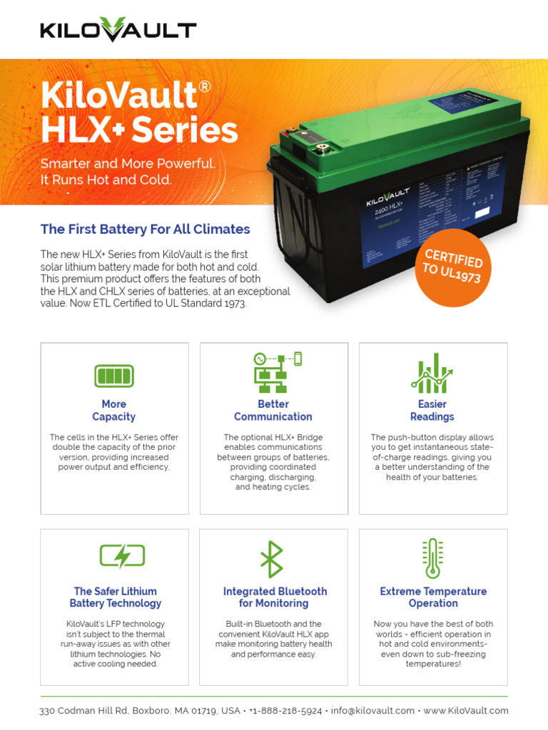 KiloVault HLX PLUS UL Datasheet 110321 | PDF | Physical Quantities ...