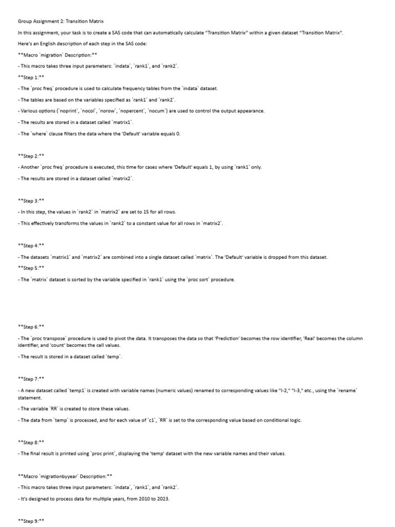 Group Assignment 2 | PDF | Sas (Software) | Parameter (Computer Programming)