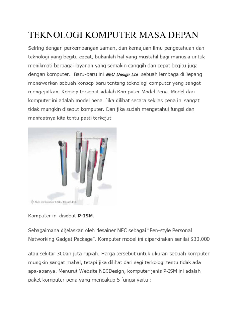 Komputer Masa Depan: P-ISM dan Surface | PDF