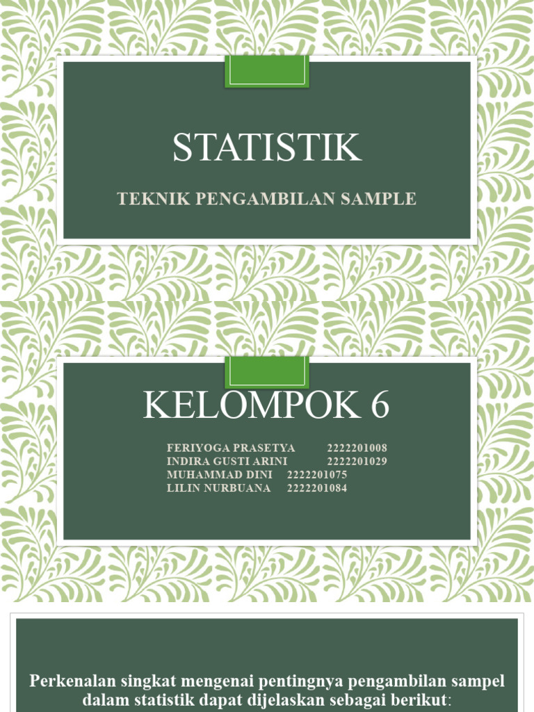 Statistik - Teknik Pengambilan Sample | PDF | Sains & Matematika