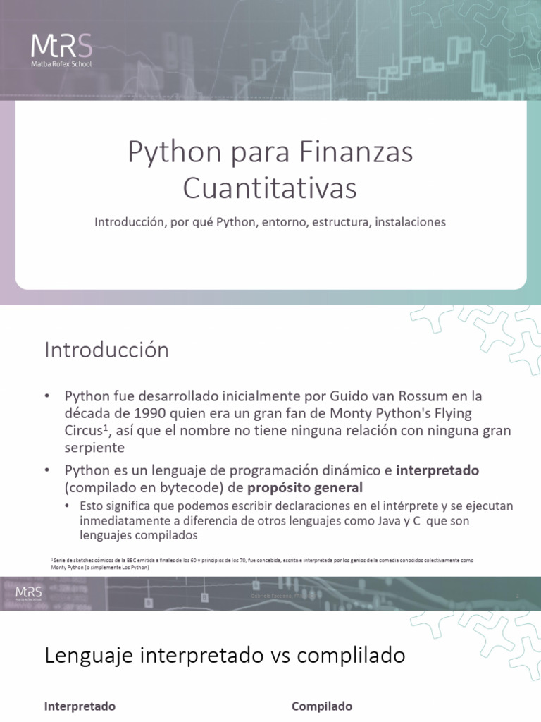 Python para Finanzas Cuantitativas | PDF | Python (lenguaje de ...