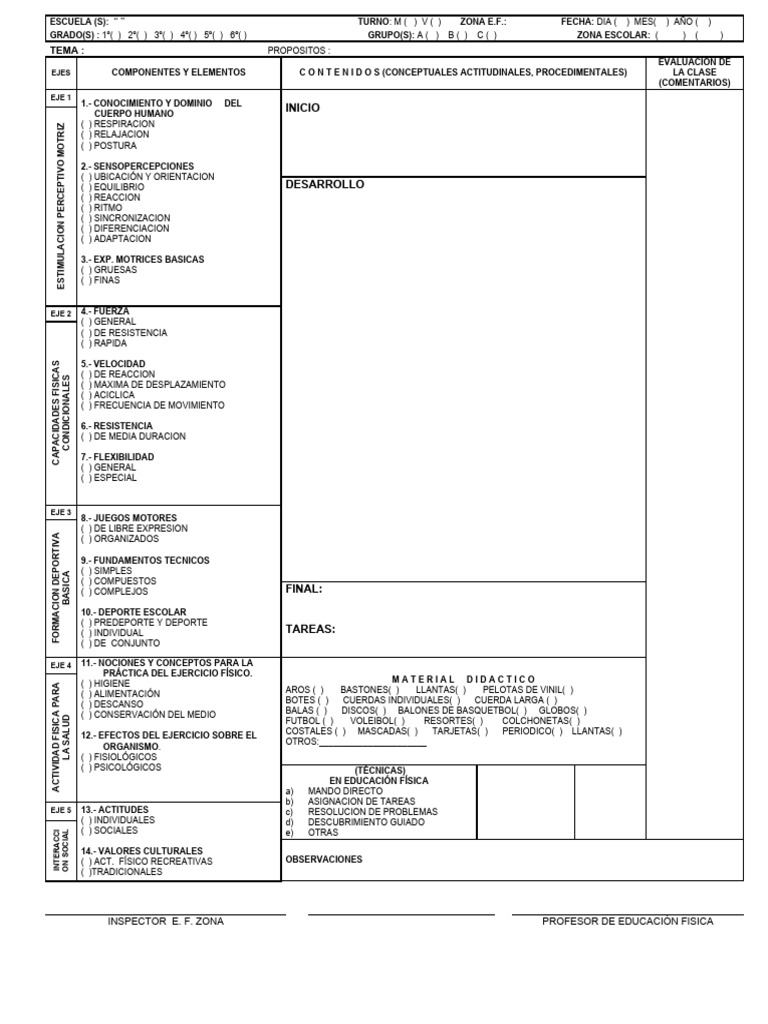 Formato de Plan de Clase 1 | PDF