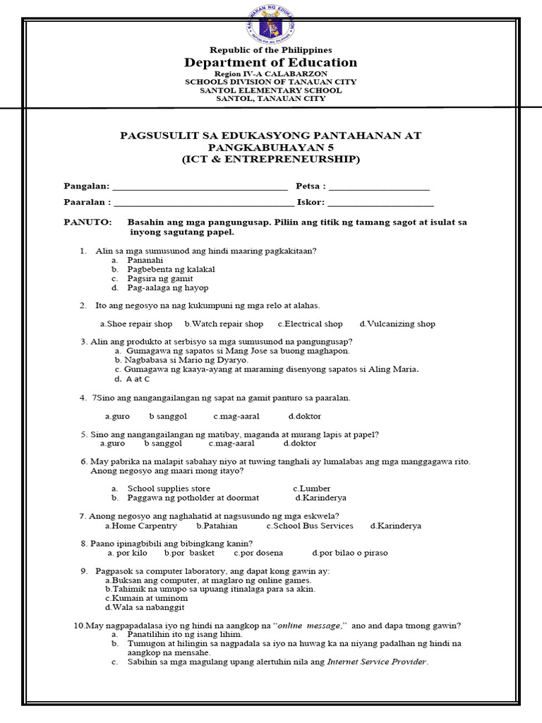 PT - Epp-Ict 5 - Q1 | PDF