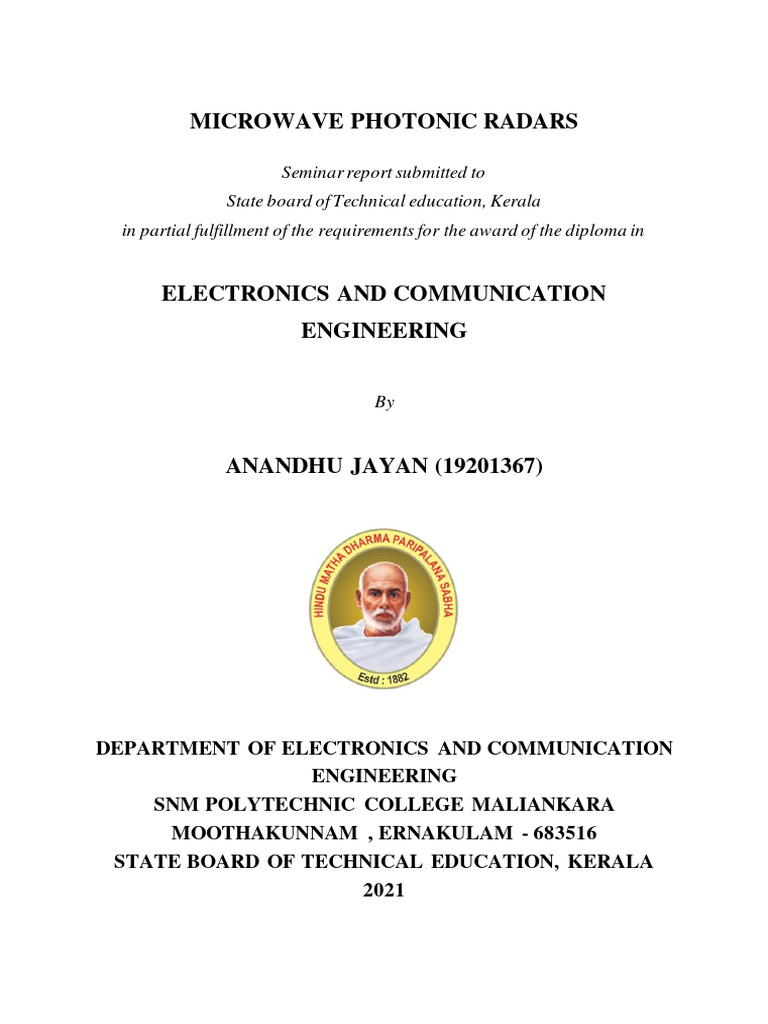 MPR Seminar Report 1 | PDF | Radar | Microwave