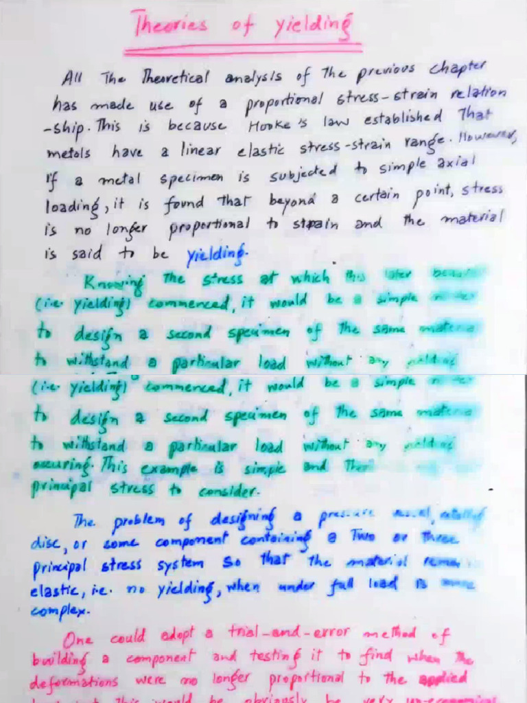 Lec 7 - Theory of Yeilding | PDF