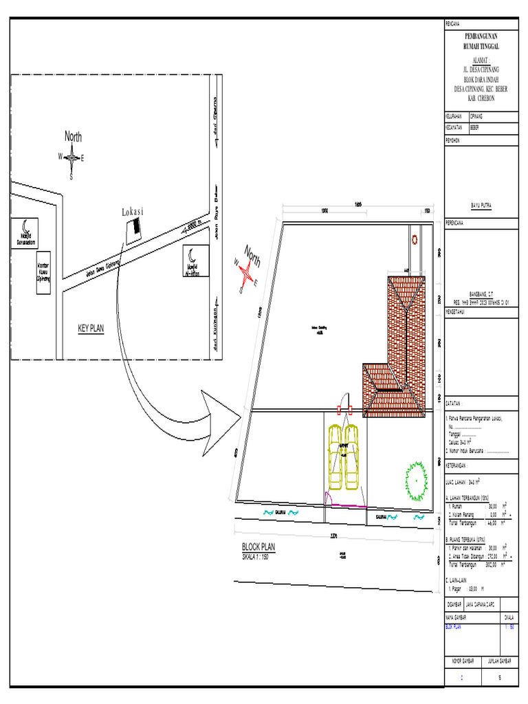 Blok Plan Rumah Tinggal Cipinang | PDF
