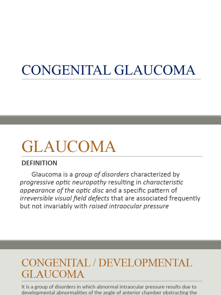 Congenital Glucoma | PDF | Glaucoma | Cornea