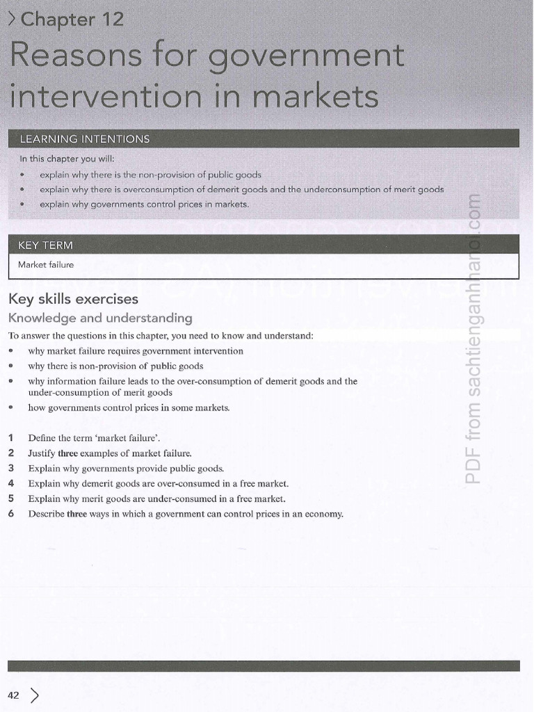 AS Economics Workbook Chapter 12 Exercises | PDF
