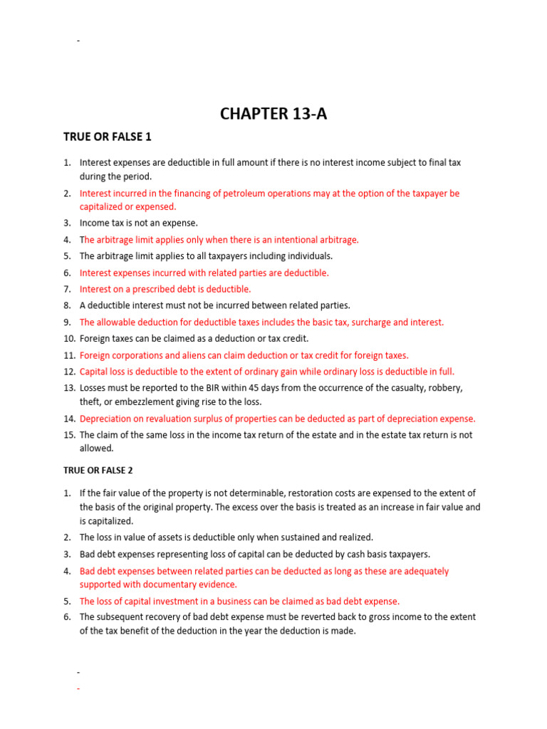 Chap. 13A 15B | PDF | Tax Deduction | Gross Income