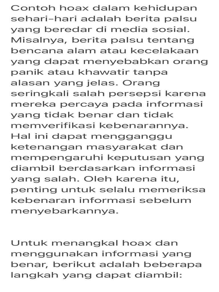 Contoh Hoax Dalam Kehidupan Sehari-Hari Adalah Berita Palsu Yang ...