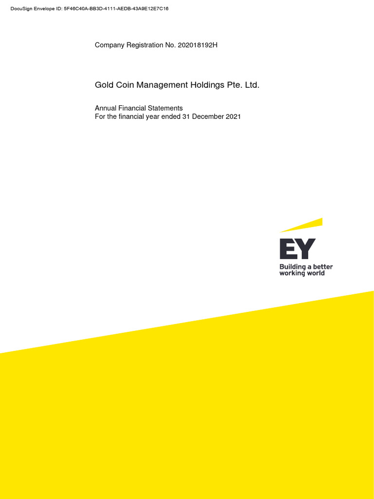 Gold Coin Management 2021 Financial Report | PDF | Going Concern | Audit