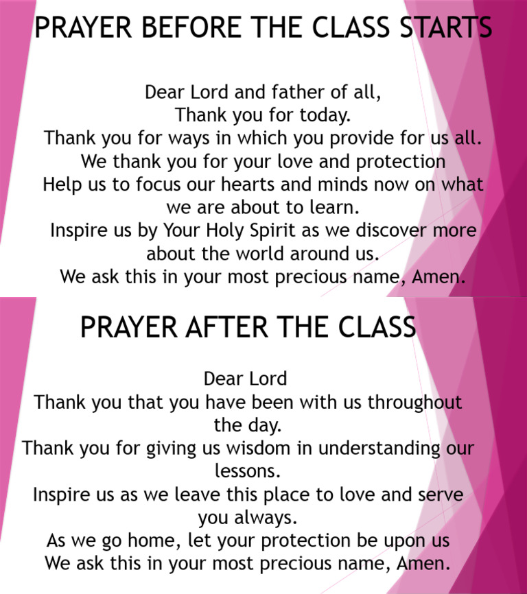 Prayer Before The Class Starts | PDF