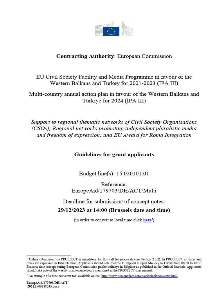 EA 179703 - Guidelines For Grant Applicant | PDF | Subsidiary | European Union