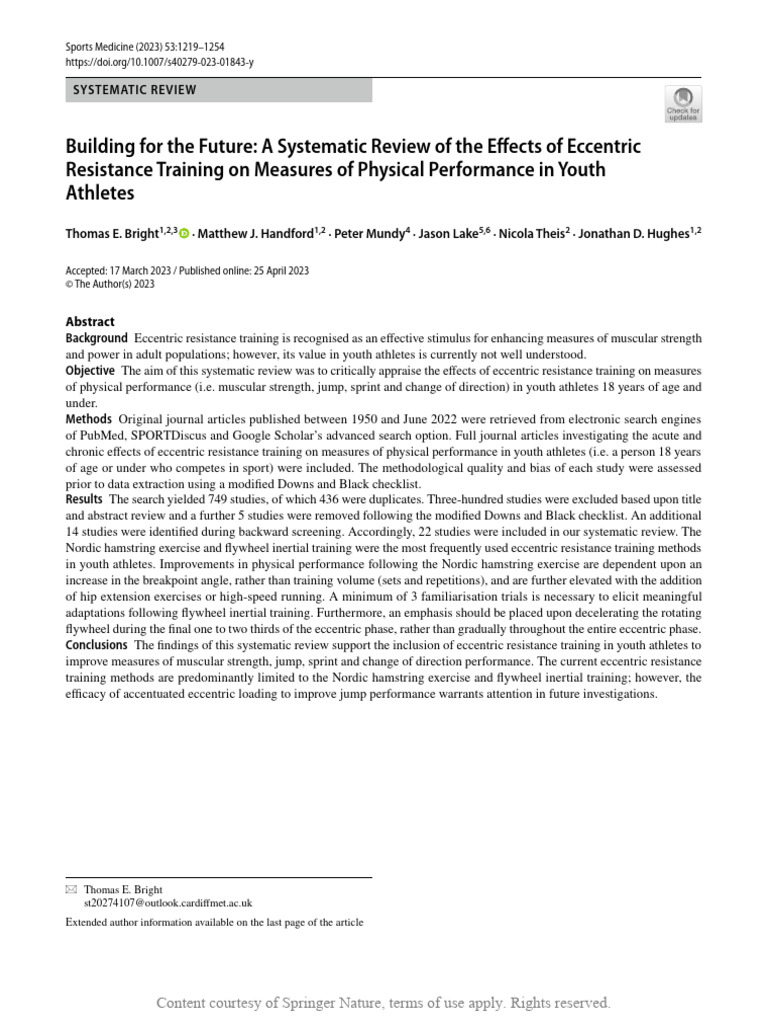 Building For The Future A Systematic Review of The | PDF | Systematic Review | Strength Training
