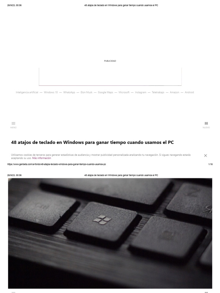 48 atajos de teclado en Windows | PDF | Ventana (informática ...