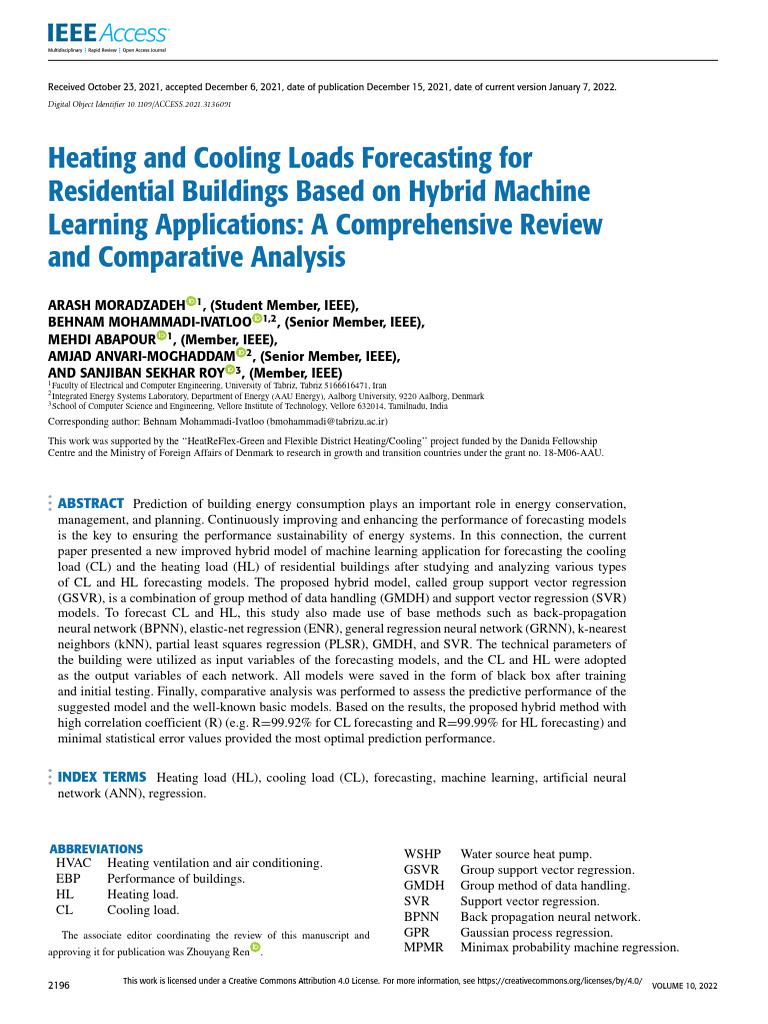 Heating and Cooling Loads Forecasting For Residential Buildings Based On Hybrid Machine Learning ...