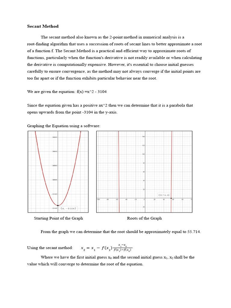Secant Method Pdf Numerical Analysis Applied Mathematics 