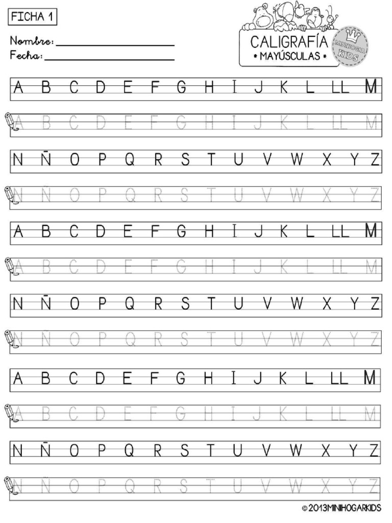 Fichas Del Abecedario en Manuscrito | PDF