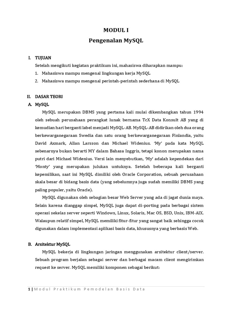 Modul I Pengenalan SQL | PDF