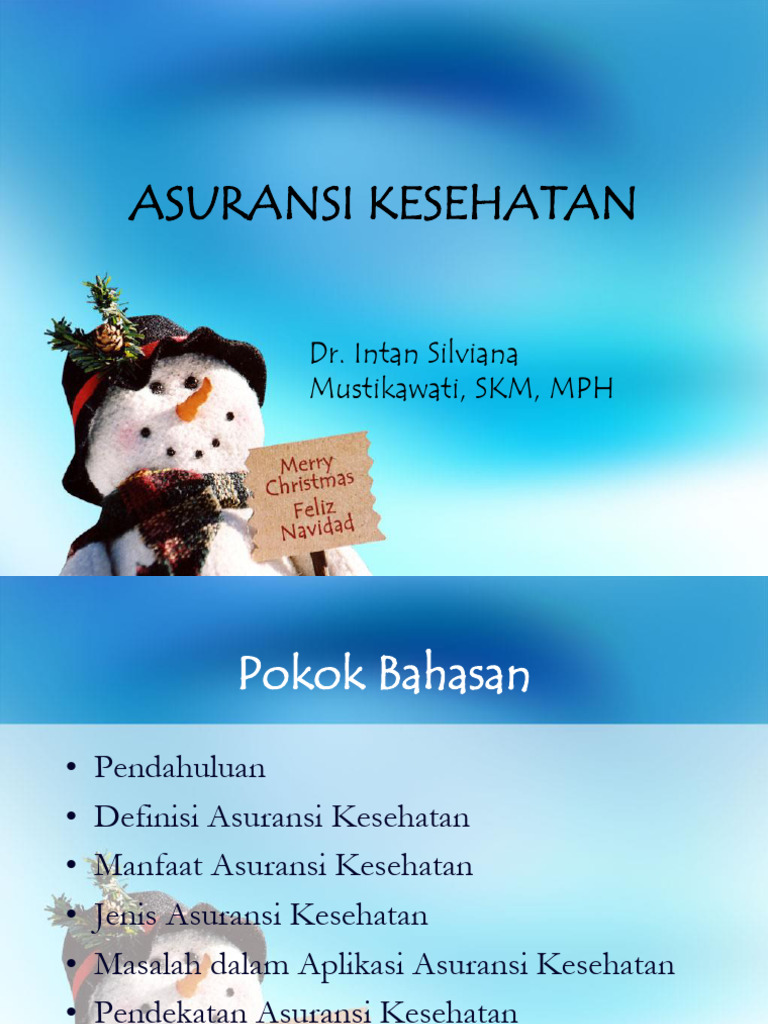 Definisi dan Manfaat Asuransi Kesehatan | PDF