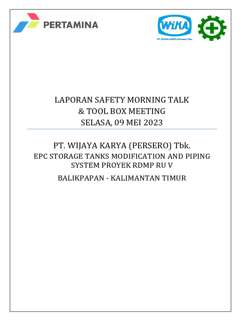 09-05-2023 Lap SMT & TBM Office - Kasie - Sosialisasi Penanganan Tumpahan B3 Dan Kebijakan SWA | PDF
