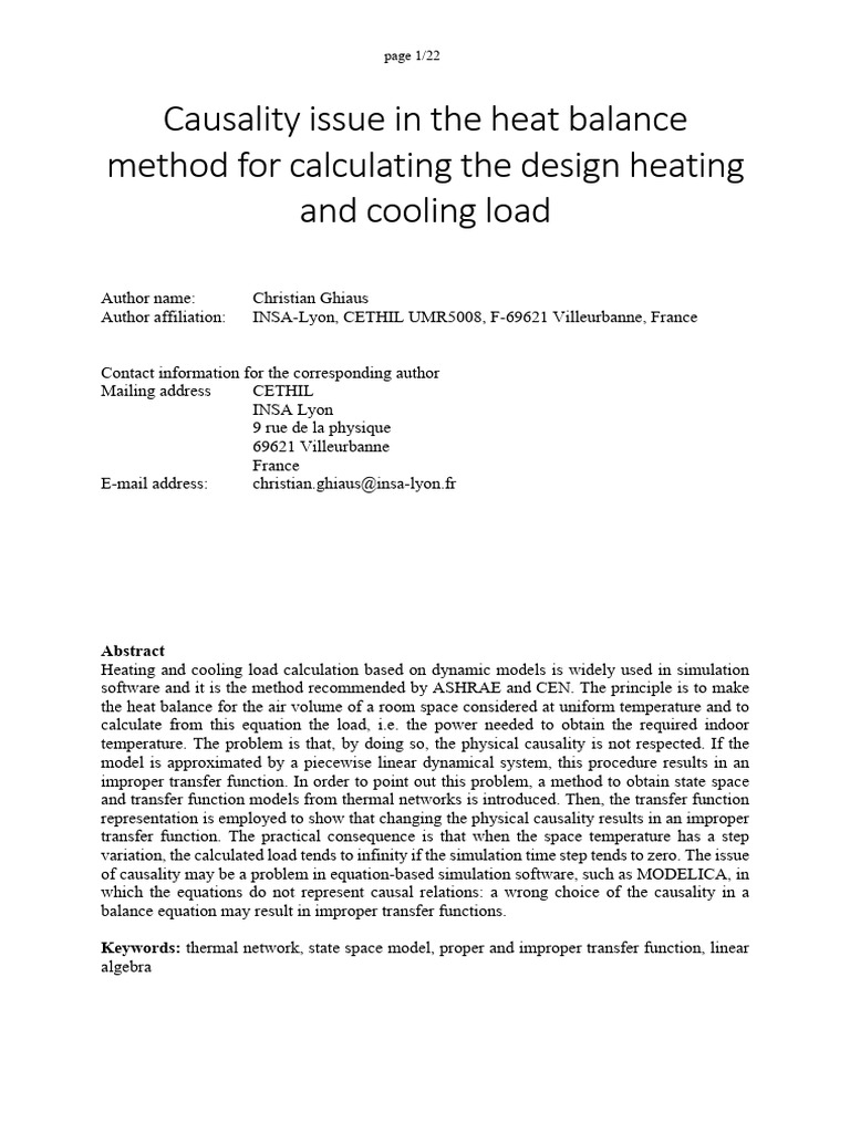 Causality Issue in The Heat Balance | PDF | Heat | Thermal Conduction