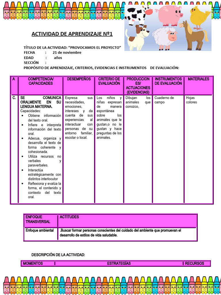 Animales D | PDF | Evaluación | Aprendizaje