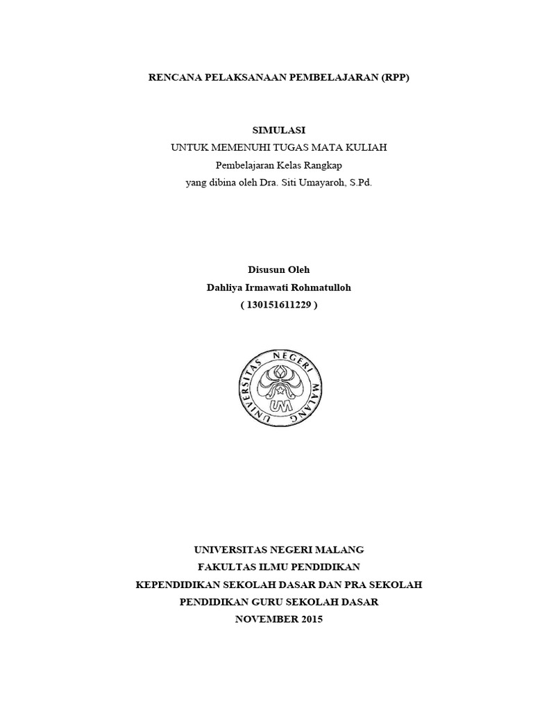 Contoh RPP PKR 2 | PDF