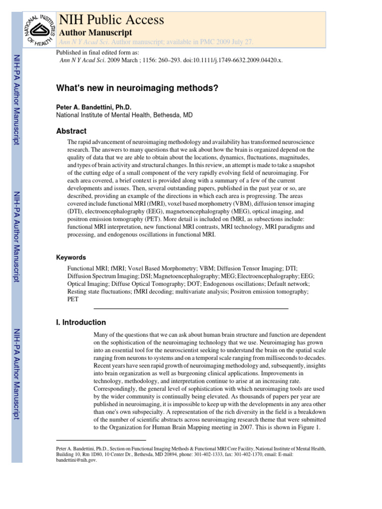 Sesión 1 y 2. Whats new in neuroimaging methods | PDF | Functional ...