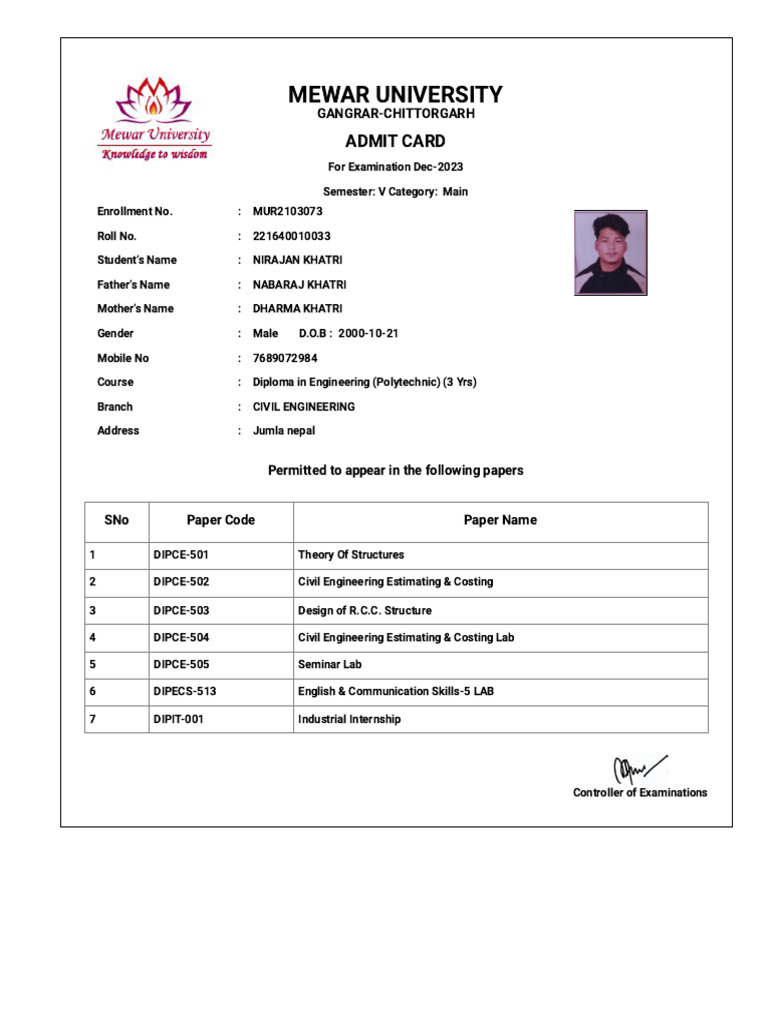 Mewar University 5th Sem. Ninzi | PDF | Technology & Engineering