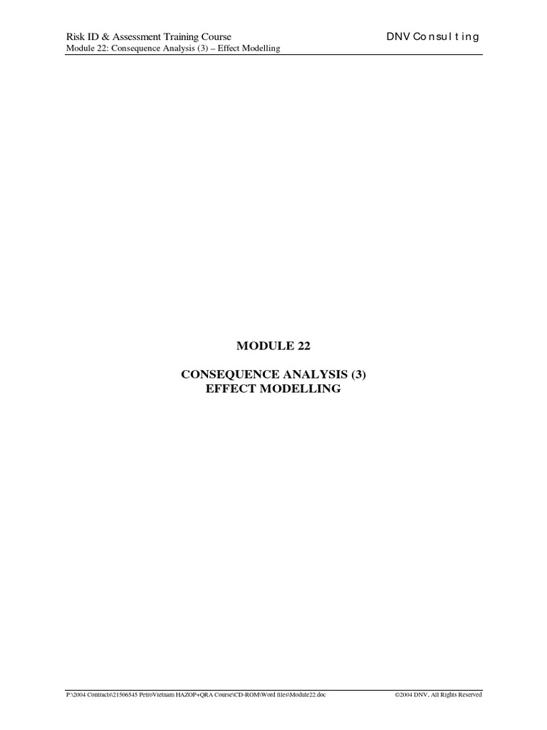 Consequence Analysis: Effect Modelling | PDF | Chemistry | Physical ...